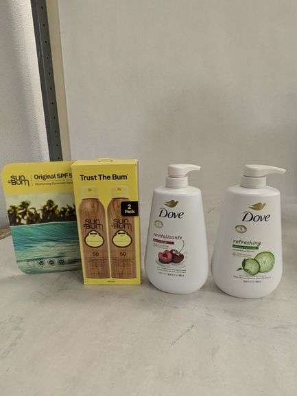 Dove Body Wash (2) & Sun Bum Spray Sunscreen (2) Bundle, Open Box - Rio ...