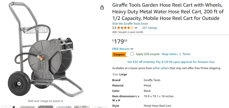 GiRAFFE TOOLS Hose Cart w/ Hose Guide Installed, Open Box - Rio Grande ...