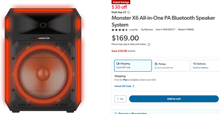 Monster X6 All-in-One PA Bluetooth Speaker System, Like New - Rio ...