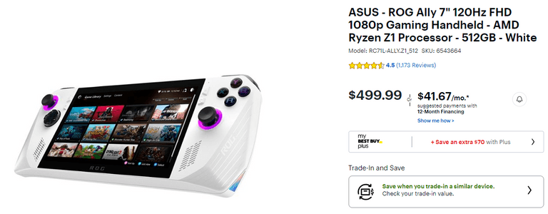 ASUS ROG Ally 7" Gaming Handheld Console 512GB, Like New - Rio Grande Trade