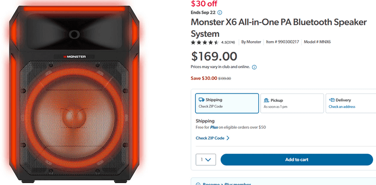 Monster X6 All-in-One PA Bluetooth Speaker System, Open Box - Rio ...