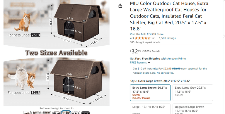 MIU Color Outdoor Cat House, Like New - Rio Grande Trade
