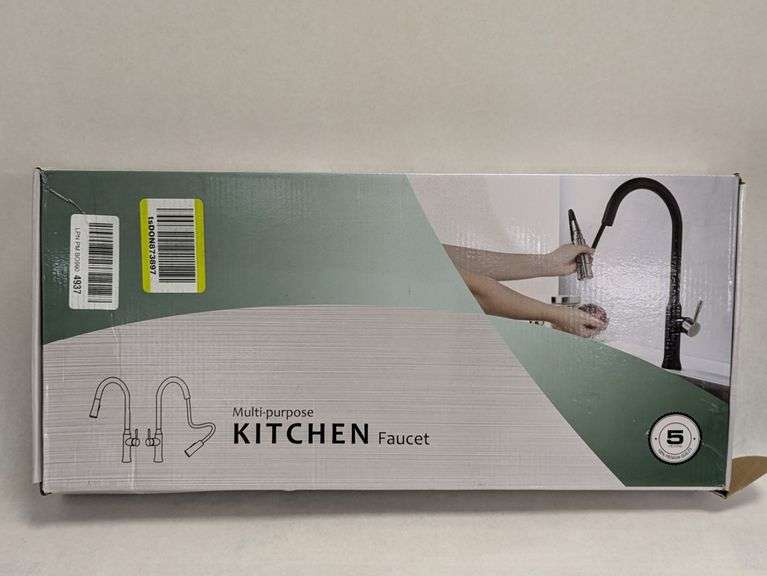 Multi-Purpose Stainless Steel Kitchen Faucet w/ Pull Down Sprayer, Open ...