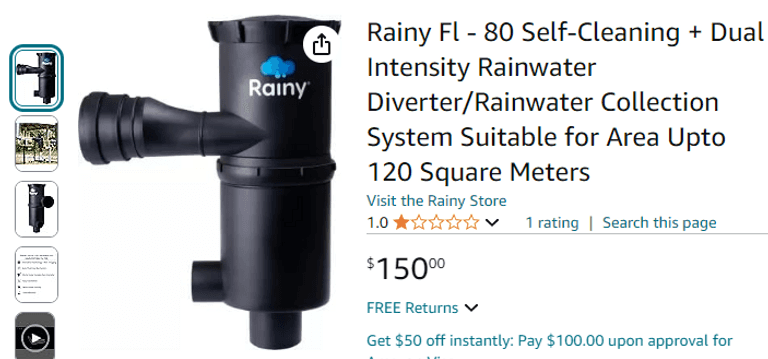 Rainy Fl - 80 Self-Cleaning + Dual Intensity Rainwater Diverter ...