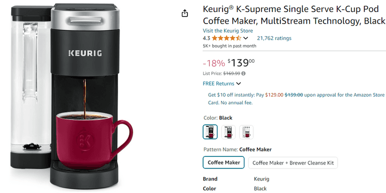 Keurig K-Supreme Single-Serve K-Cup Pod Coffee Maker With 24 K-Cup Pods ...