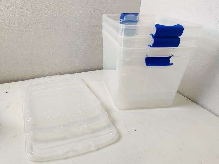 Homz Clear Stackable Storage Containers, 31 Quart, 3 Ct. | Open Box ...