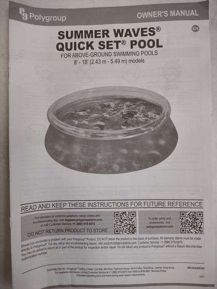 Summer Waves 8ft 3D Quick Set Pool | Like New | (See Condition Notes ...