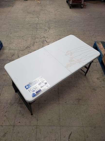 Maxchief Portable Adjustment Height Folding Table, 4' | Open Box | (See ...