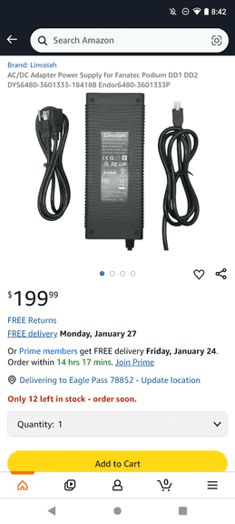 AC/DC Adapter Power Supply For Fanatic Podium DD1 DD2 DYS6480-3601333-18418B Edor6480-3601333p ...