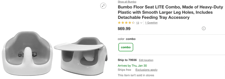 Bumbo Floor Seat LITE Combo | Open Box - Rio Grande Trade