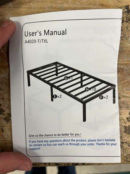Foldable Twin XL-Sized Bed Frame | Open Box | (See Condition Notes ...