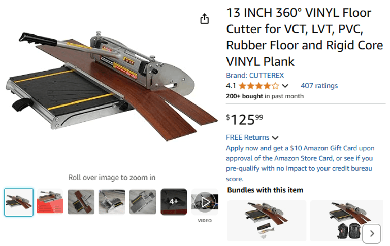 13 INCH 360° VINYL Floor Cutter for VCT, LVT, PVC, Rubber Floor and ...