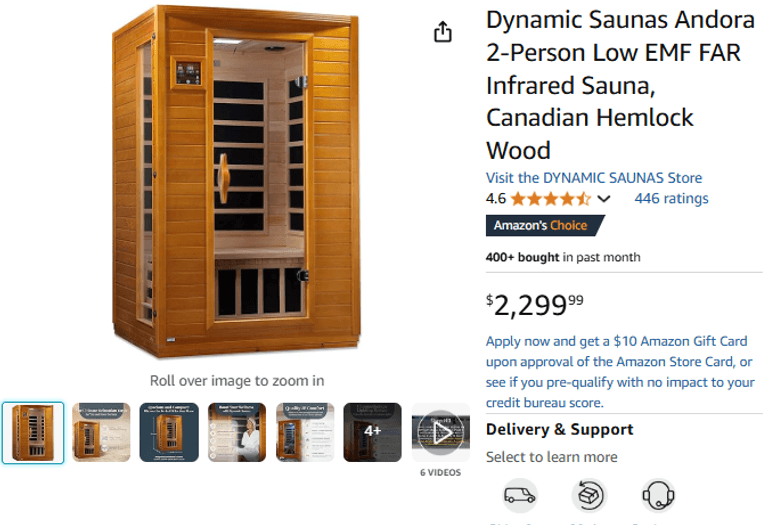Dynamic Saunas Andora 2-Person Low EMF FAR Infrared Sauna, Missing Some Main Panels/Door | Open ...