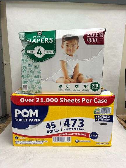 Diaper & Toilet Paper Bundle, 2pc | Open Box | (See Condition Notes ...