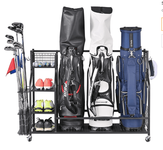 Golf Storage Garage Organizer, Golf Bag Storage Stand and Other Golfing ...