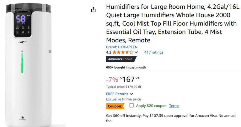 Humidifier (READ CONDITION NOTES) | Open Box | (See Condition Notes ...