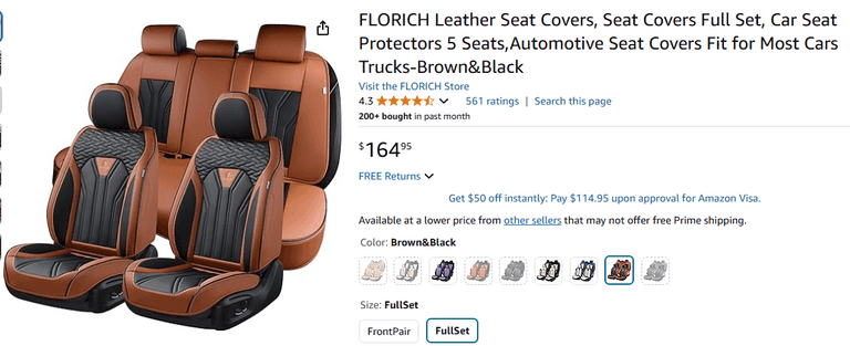 FLORICH Leather Seat Covers, Full Set | Like New - Rio Grande Trade