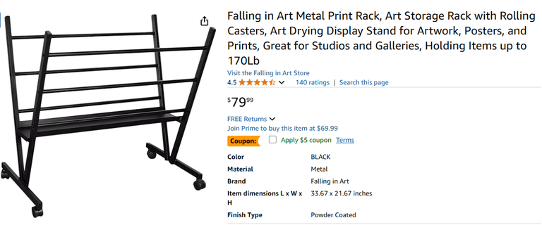 Falling in Art Metal Print Rack | Like New - Rio Grande Trade