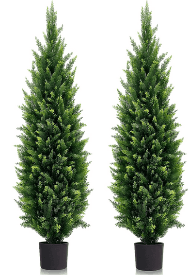6ft Artificial Topiary Trees Realistic Faux Cedar Pines | Open Box ...
