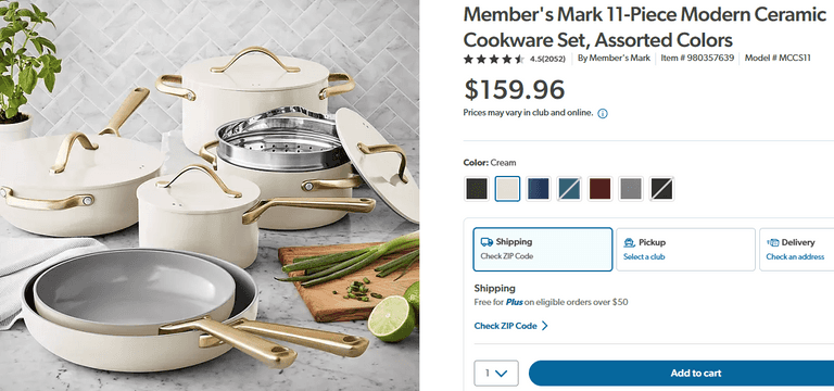 Member's Mark 11-Piece Ceramic Cookware Set | Like New - Rio Grande Trade