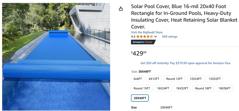 Solar Pool Cover, Blue 16-mil 20x40' | Like New - Rio Grande Trade
