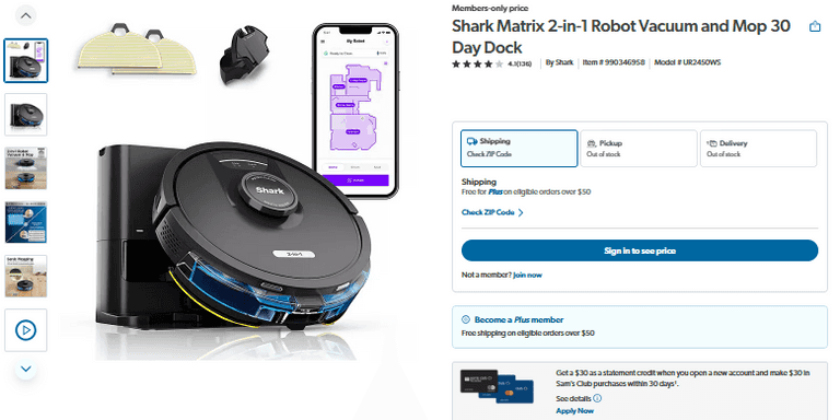 Shark Matrix 2-in-1 Robot Vacuum and Mop 30 Day Dock | Open Box | (See ...