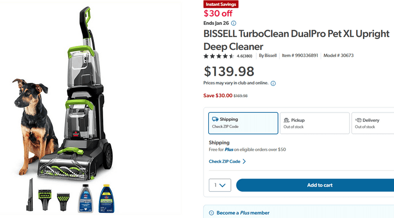 BISSELL Pet XL Upright Deep Cleaner Vacuum | Open Box | (See Condition ...