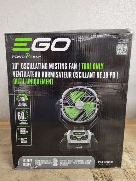 EGO 56 Lithium Ion Battery Powered 10" Oscillating Misting Fan TOOL ...