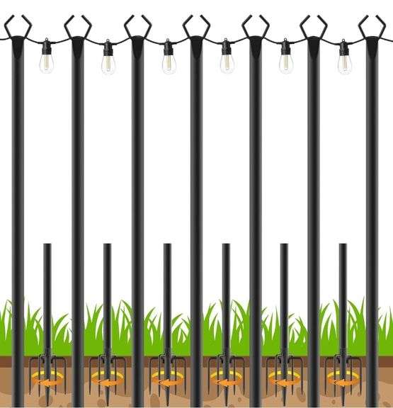 TQQVXX String Light Poles 7pk 10' | Open Box - Rio Grande Trade