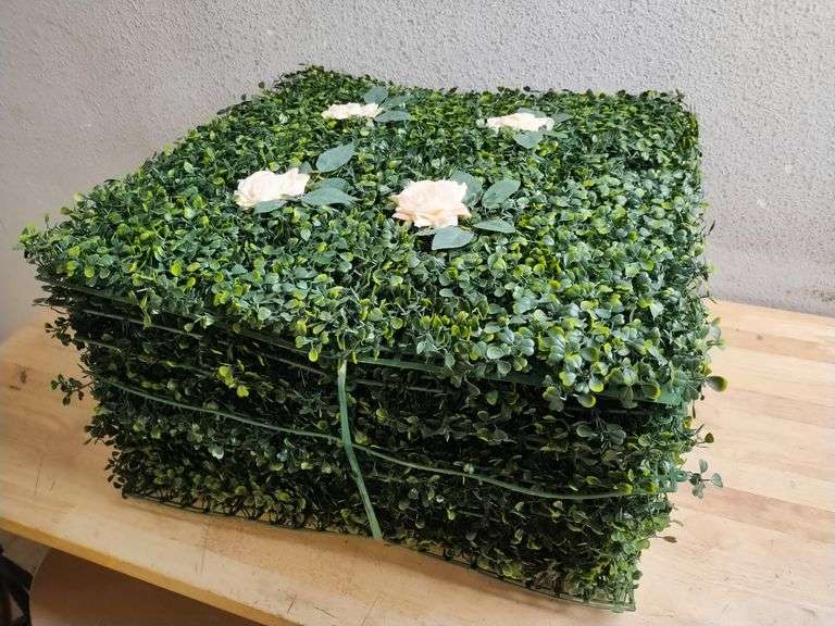 TANDEM PRODUCTS Artificial Green Wall Panel W/Roses, 21"x21", 10pk ...