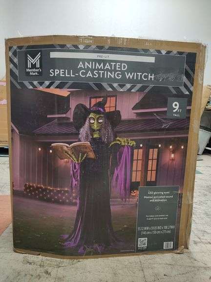 MEMBER'S MARK Pre-Lit Animated Spell Casting Witch, 9'H | Open Box ...