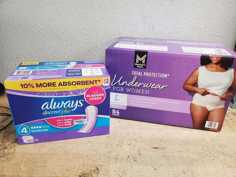 Bundle: MEMBER'S MARK Total Protection Underwear For Women 84 Count ...