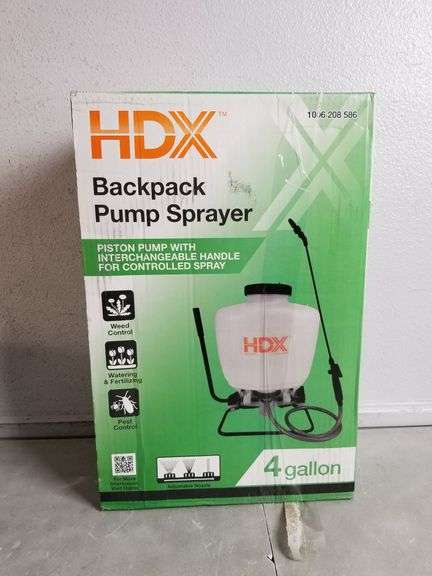 HDX 4 Gallon Backpack Pump Sprayer, Piston Pump With Interchangeable ...