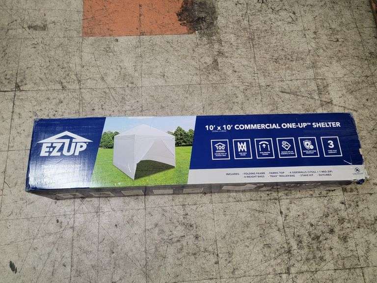 E-Z UP 10'x10' Commercial One-Up Shelter | Open Box - Rio Grande Trade