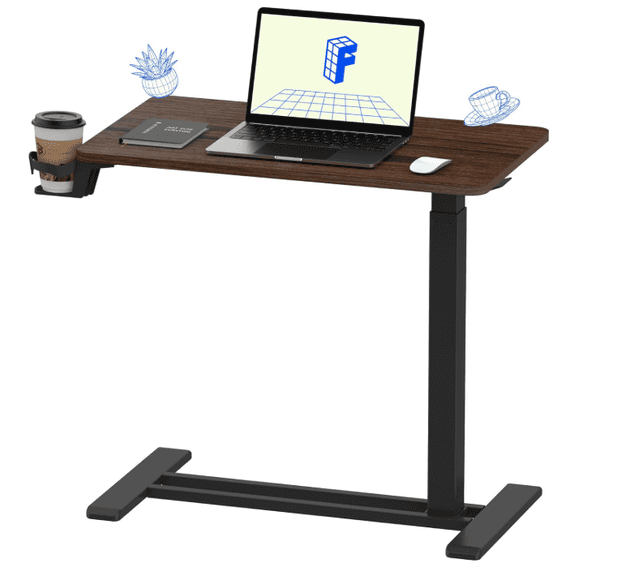 FLEXISPOT H7 Adjustable Overbed Bedside Table with Wheels Pneumatic ...