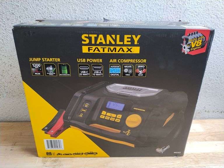 STANLEY Fat Max Jump Starter, USB Power & Air Compressor | Open Box ...