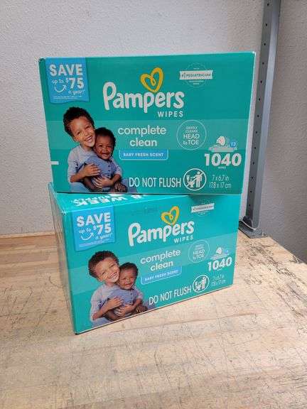 PAMPERS Baby Fresh Sent Baby Wipes, 1040ct Per Box, QTY 2 Boxes, 80ct ...