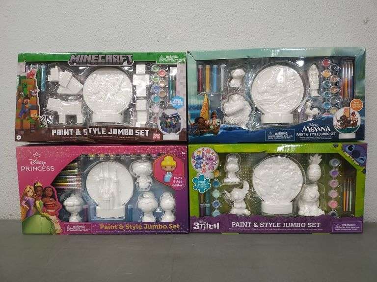 Paint & Style Jumbo Craft Set Bundle: Minecraft, Disney Princess ...