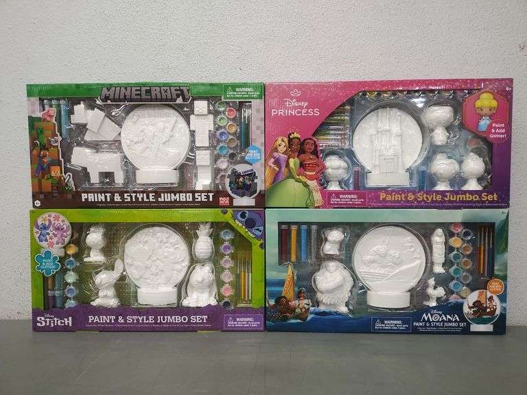 Paint & Style Jumbo Craft Set Bundle: Minecraft, Disney Princess ...