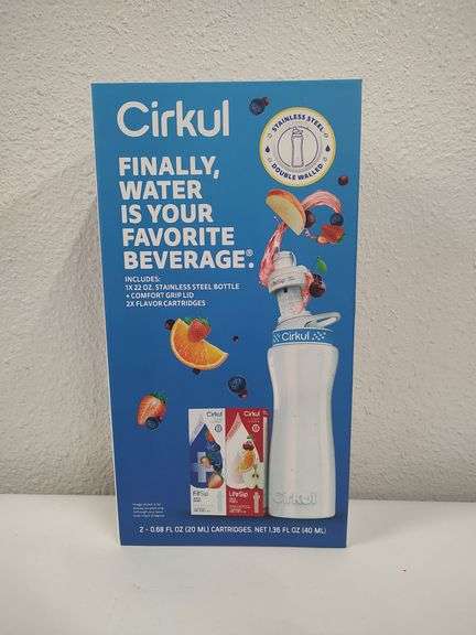 CIRKUL Starter Kit: 22oz Stainless Steel Water Bottle & 2 Flavor ...