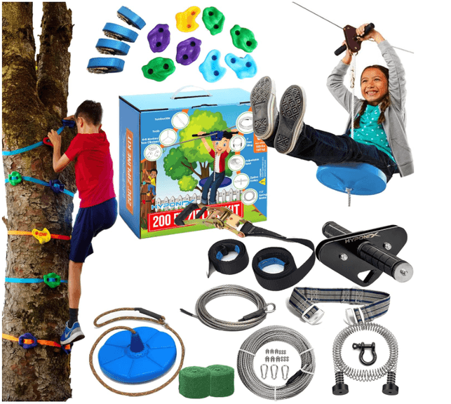 Zip Line Kit for Kids and Adults, 200 ft, Up to 350 Lbs | Open Box ...