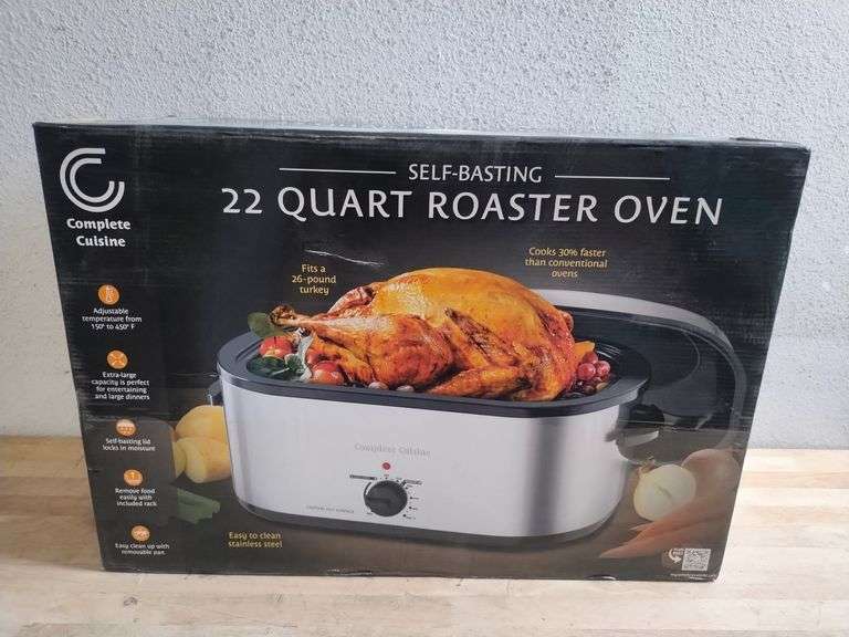 COMPLETE CUISINE Self-Basting Roaster Oven, 22qt | Open Box | (See ...