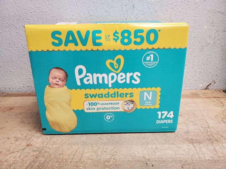 PAMPERS Swaddlers Newborn Baby Diapers 174ct | Open Box - Rio Grande Trade