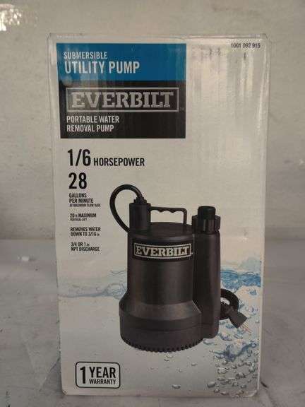 Everbilt 1/6 HP Plastic Submersible Utility Pump | Open Box - Rio ...