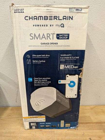 Chamberlain 1/2 HP Smart Quiet Belt Drive Garage Door Opener with ...