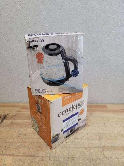 BUNDLE - Chefman LED Stainless Steel Electric Kettle, & Crock-Pot Slow ...