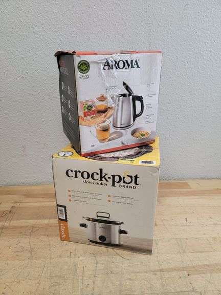 BUNDLE - Aroma Stainless Steel Electric Kettle, & Crock-Pot Slow Cooker ...
