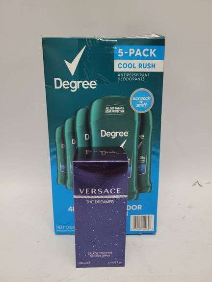VERSACE The Dreamer Cologne for Men, 3.3oz & DEGREE Cool Rush Deodorant ...
