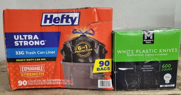 Disposable Bundle - HEFTY Ultra Strong 33G Trash Can Liner 90ct ...