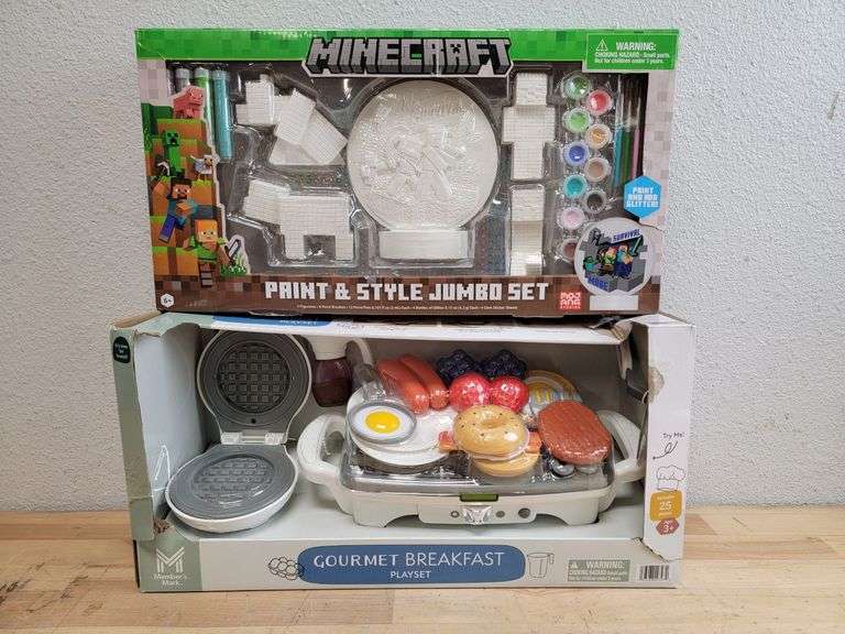 MINECRAFT Paint And Style Jumbo Set/ MEMBER'S MARK Breakfast Playset ...